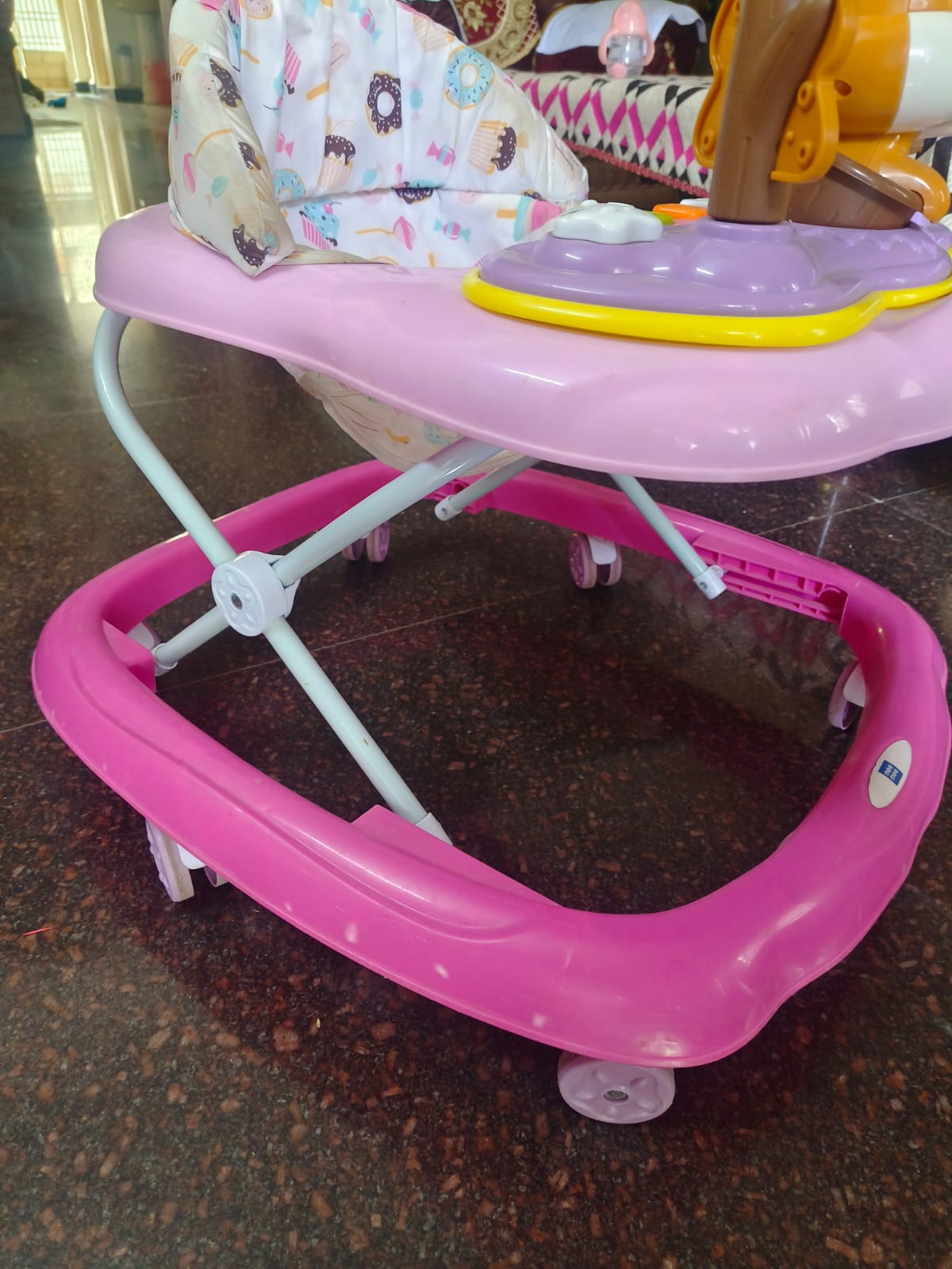 Preowned Mee Mee Baby Walker with Musical Toy Panel (Pink) - Second Hugs